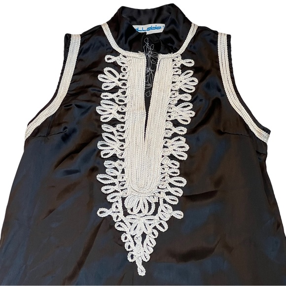 Gallabia | Dresses | Gallabia Silk Dress Maxi Sleeveless Black White ...